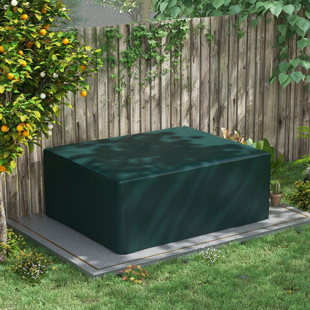 Outsunny Ochranný Kryt na Zahradní Nábytek - Zimní Nepropustný Voděodolný Kryt proti UV - Plachta pro Zahradní Stoly a Patios - Obdélníkový 235 x 190…