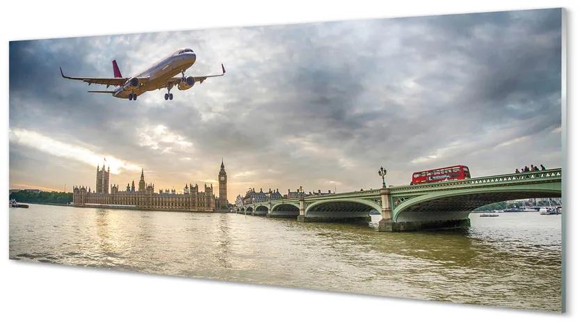 akrylový obraz letadel mraky 120x60 cm