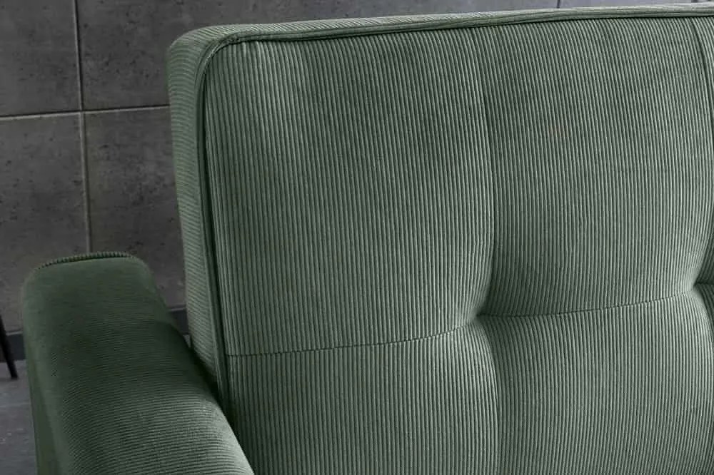 Designová rozkládací sedačka Zaragoza 180 cm zelený manšestr