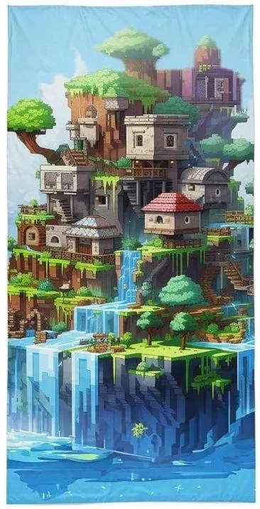 Vesna | Dětská osuška MINECRAFT HOUSE 70x140 cm