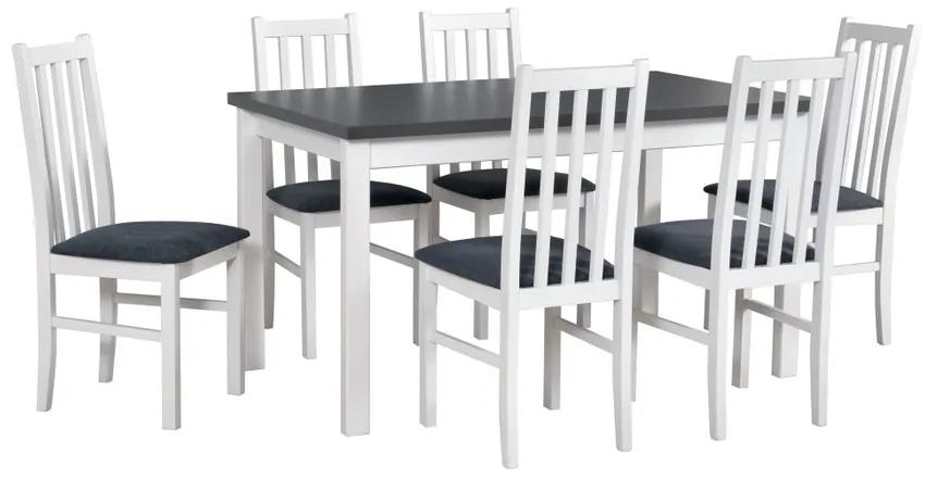 Drewmix Jídelní stůl ALBA 2 + doprava zdarma deska stolu grafit, nohy stolu bílá