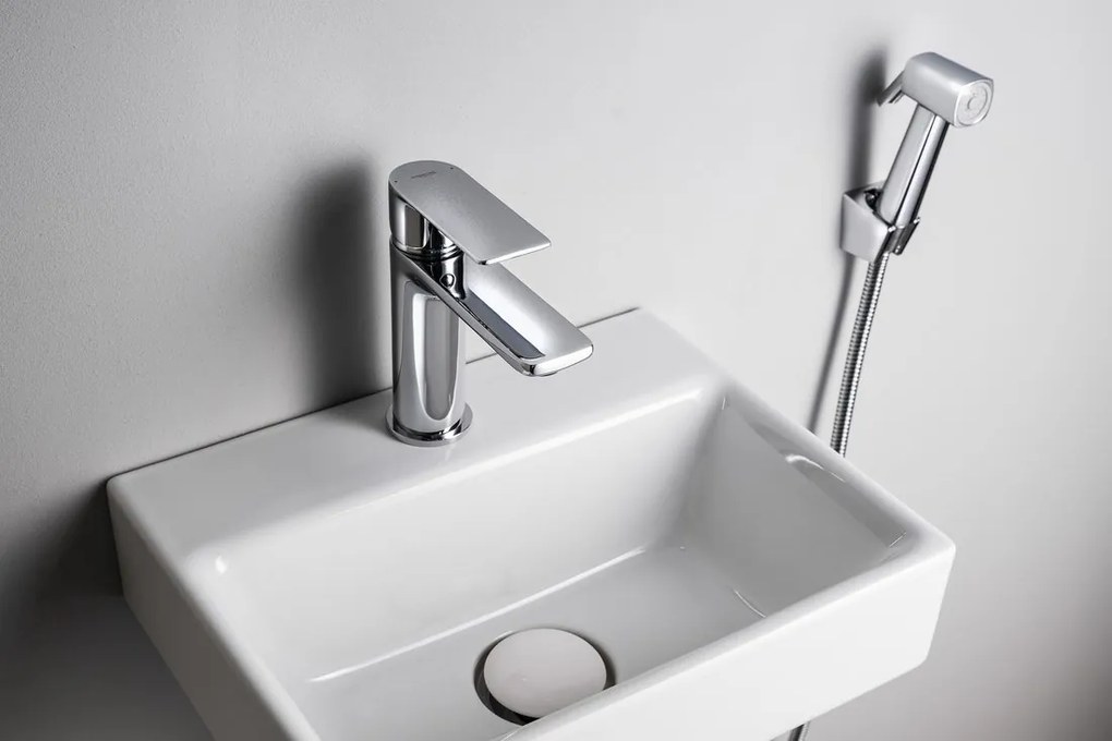Aqualine Aqualine, Umyvadlová stojánková baterie s bidetovou sprškou, chrom, SK401