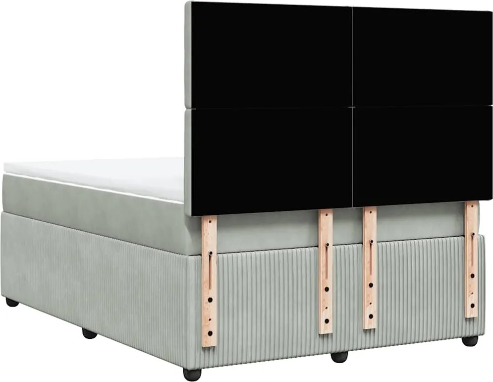 Box spring postel s matrací světle šedá 140x190 cm samet 3292346