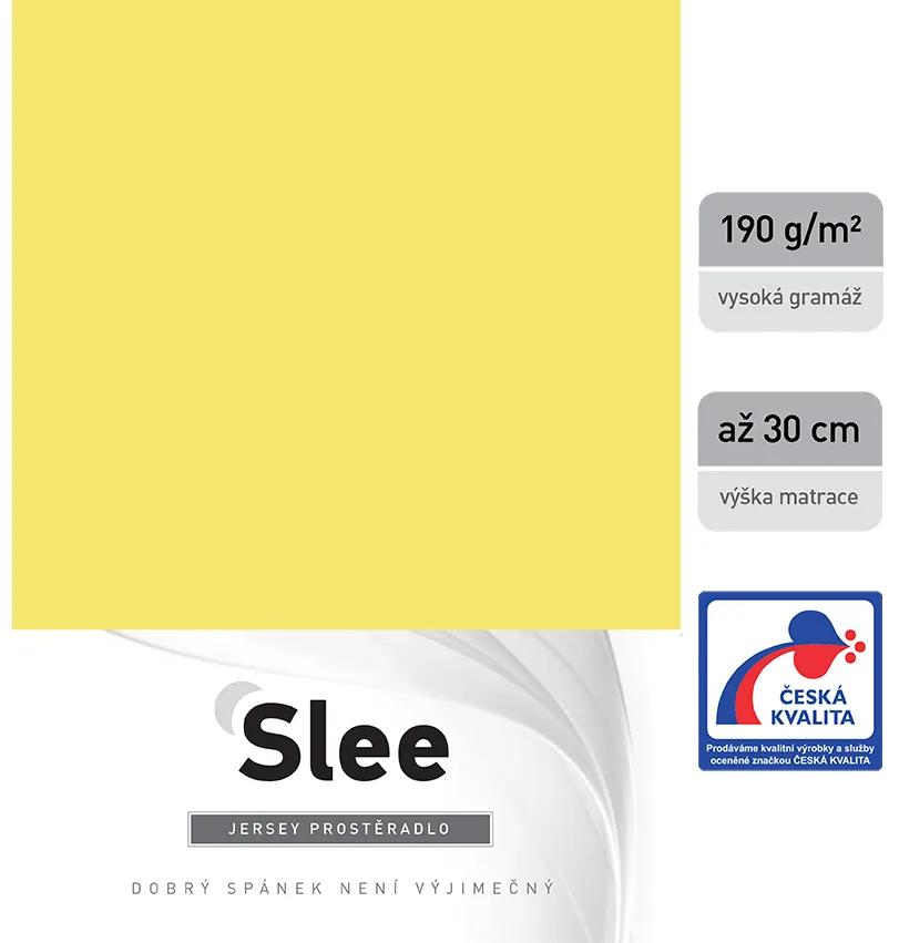 Slee jersey prostěradlo - tmavě žlutá Rozměr: 180 x 200 cm
