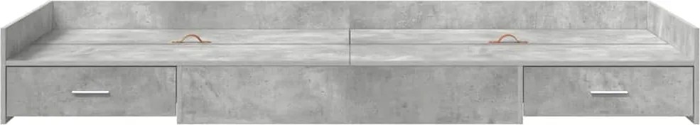 Rám postele s čelo Betonově šedá 90 x 200 cm Kompozitní dřevo 3335232