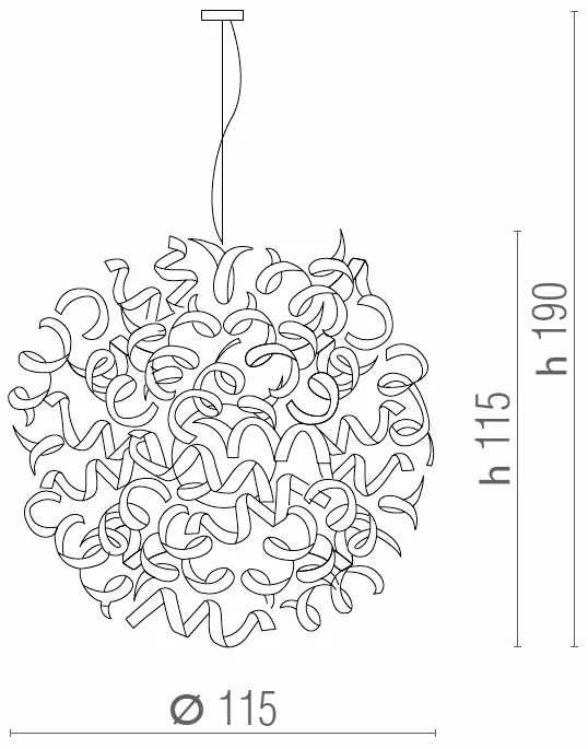 Metal Lux 206.190.01 Astro Crystal, designové závěsné svítidlo v průměru 115cm, 18x40W, čiré sklo, chrom