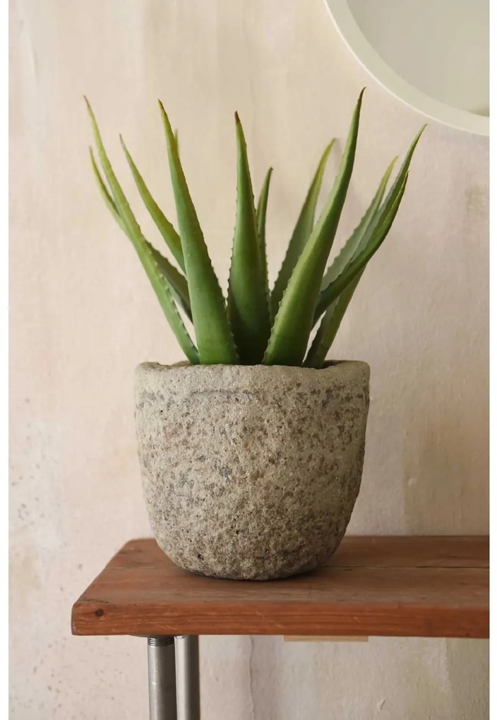 Kulatý květináč LONDA, vláknocement, 35x29 cm, šedý