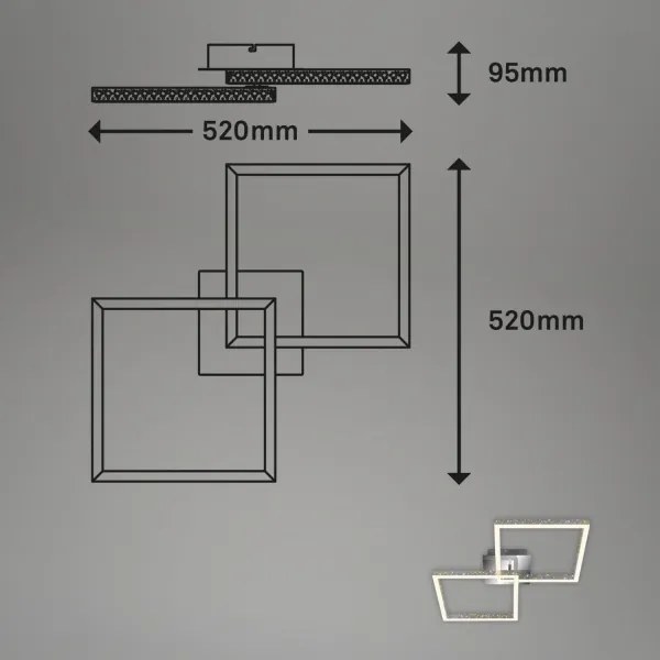 Briloner 3751-019 - LED Stmívatelné stropní svítidlo FRAME LED/20W/230V chrom