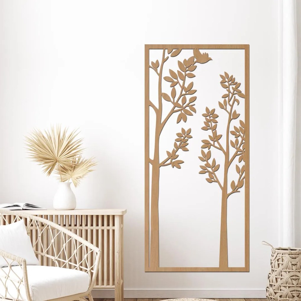 dřevo života Dřevěná dekorace strom LONG Rozměry (cm): 36x80, Barevný vzor: Bílá