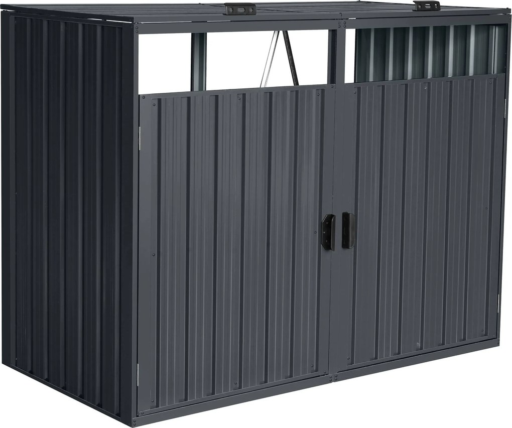 Přístřešek na 2 popelnice BestBerg BBTS-MK2 / 1,3 m² / 160 × 80 × 122 cm / antracit