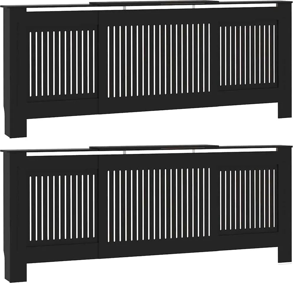 Kryt radiátoru 2 ks Černá 205 x 20,5 x 81,5 cm Kompozitní dřevo 3403238