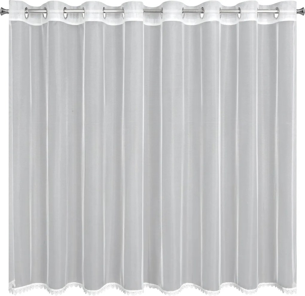 ZÁCLONA NA KROUŽCÍCH MAYA 300X145 CM BÍLÁ