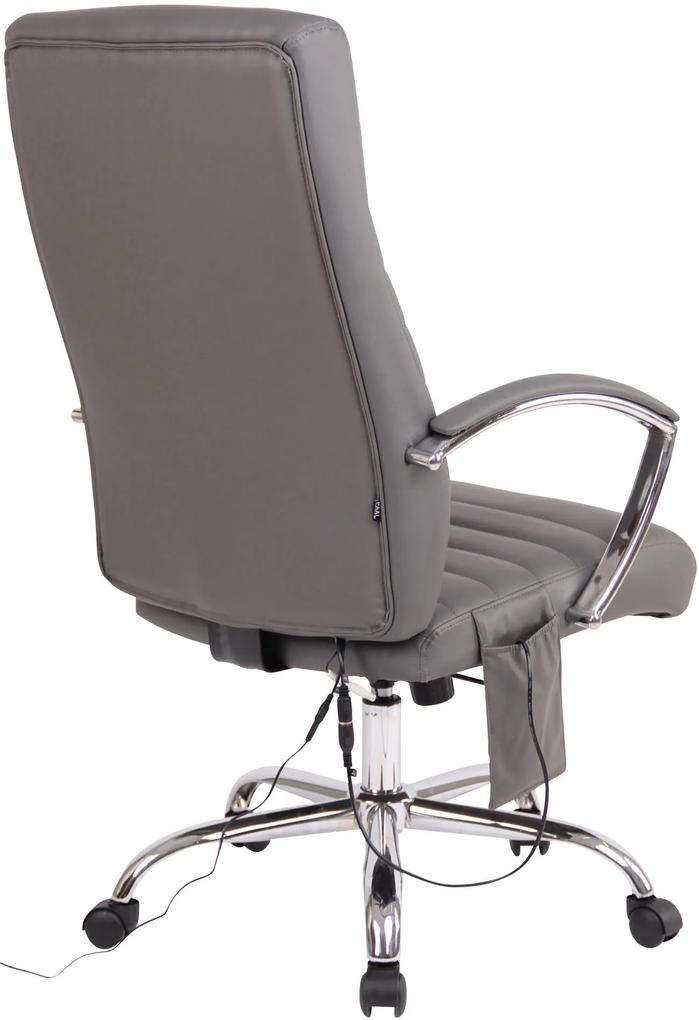 Masážní kancelářská židle Tadlow - umělá kůže | šedá
