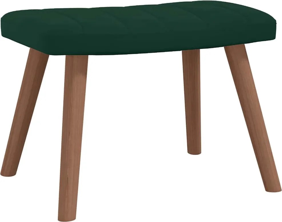 Relaxační křeslo se stoličkou tmavě zelené samet 327668
