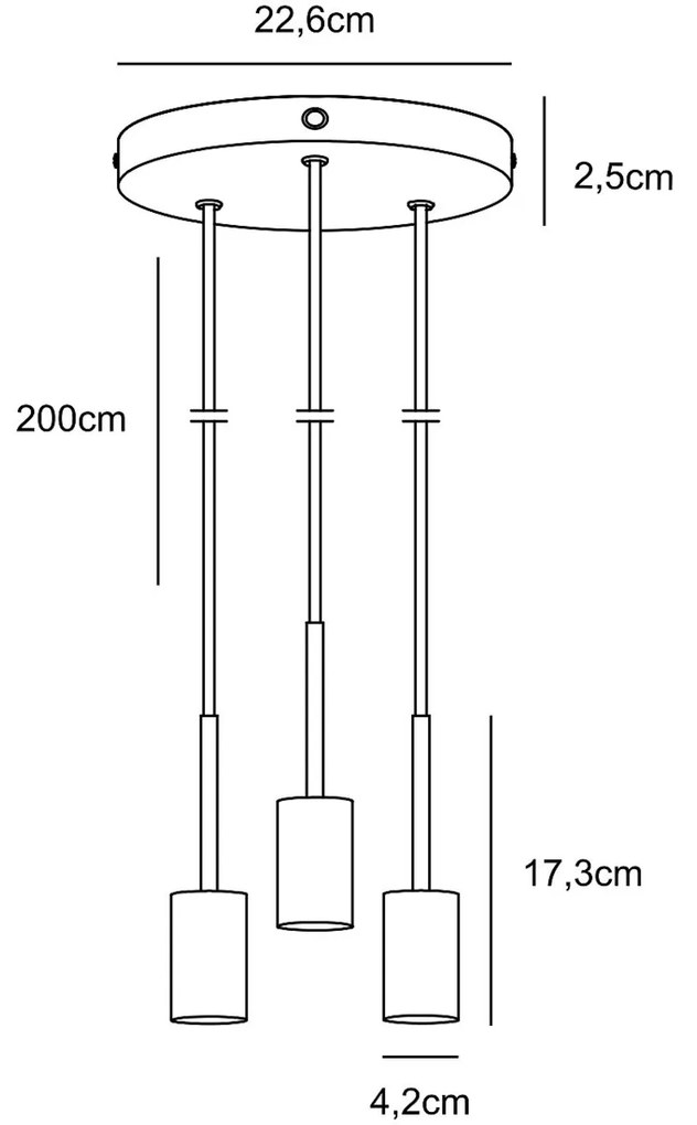 Nordlux Závěsné svítidlo Tilo 3, ⌀ 6cm