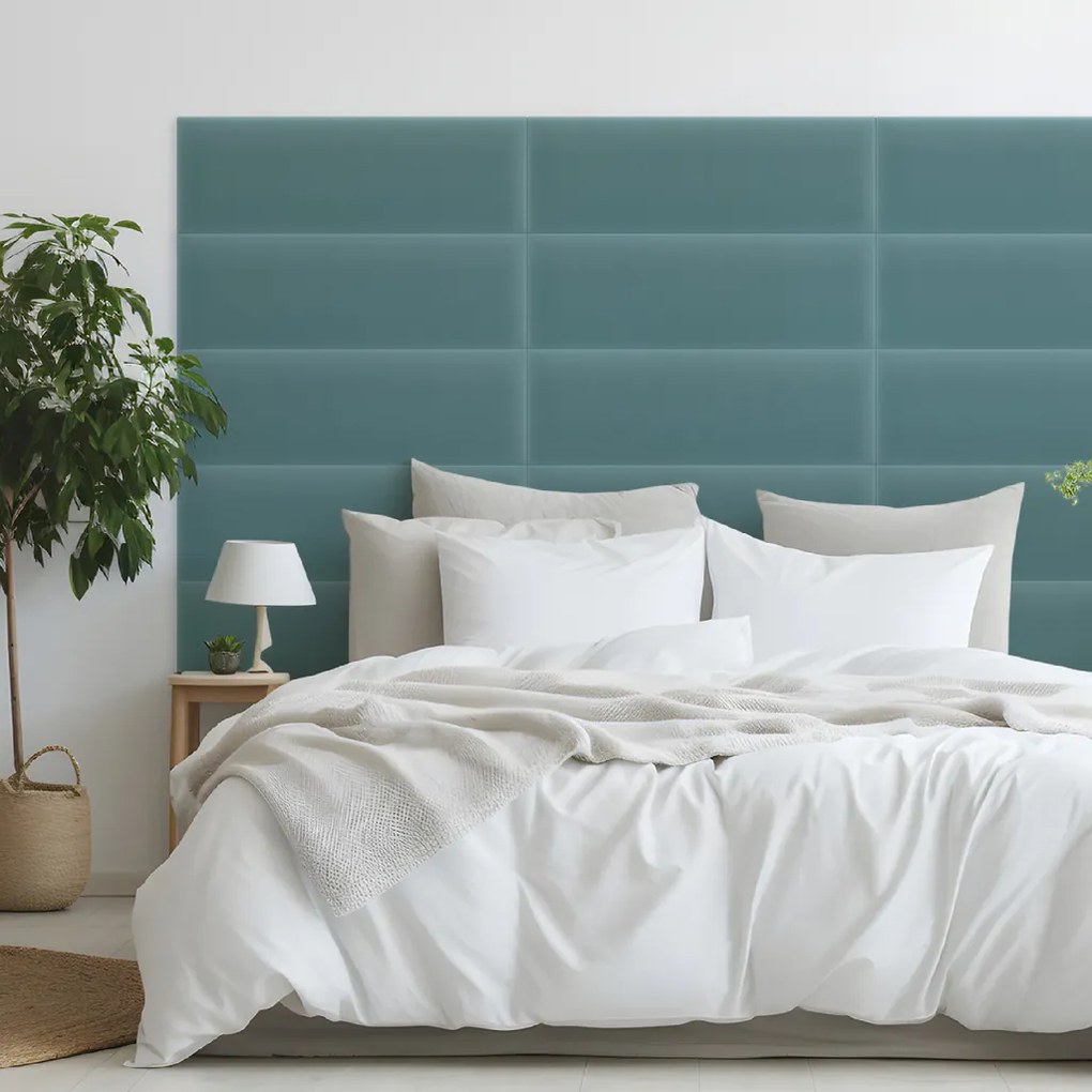 Sametový čalouněný panel - Obdélník - 80x20cm Farba: Azurově modrá
