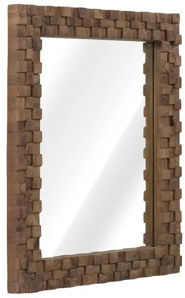 Designové nástěnné zrcadlo s dřevěným rámem Sakari akácie mango 75cm