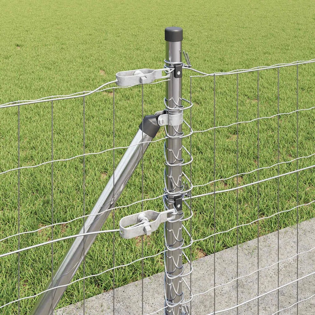 Zahradní euro plot s betonovým základem 25 x 0,4 m Stříbrná 3351028