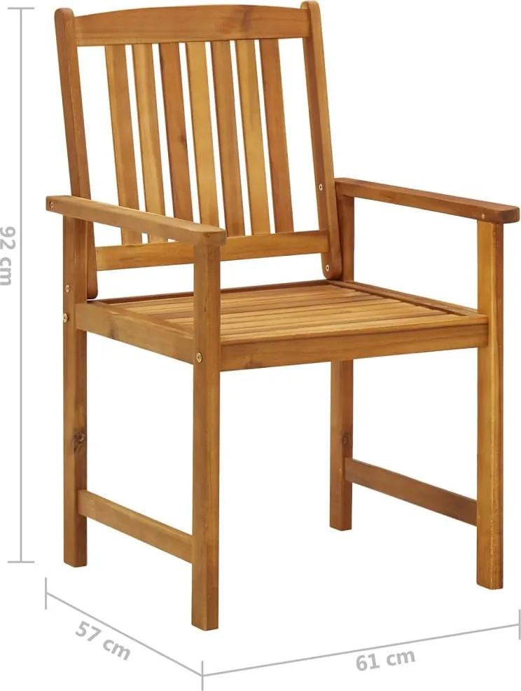vidaXL Zahradní židle s poduškami 6 ks masivní akáciové dřevo [3078158] Barva: krémová