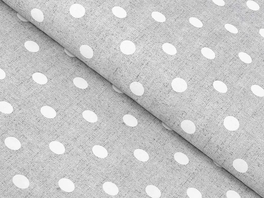 Biante Dekorační běhoun na stůl Porto PRT-018 Bílé puntíky na šedém režném 20x140 cm