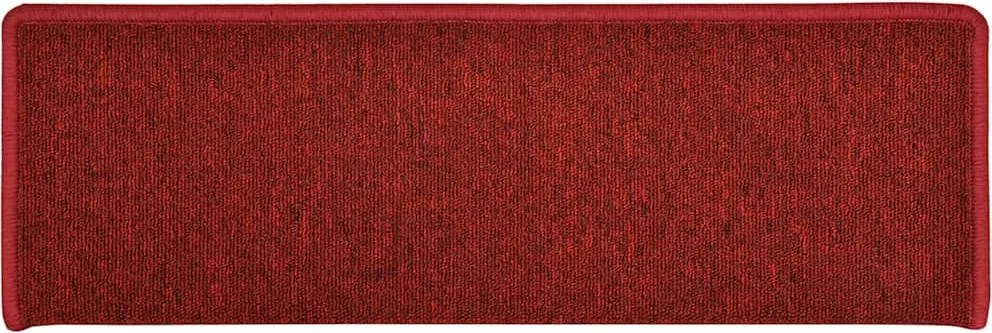 Schodové rohože 30 ks 65 x 21 x 4 cm červené obdélníkový okraj 3365770