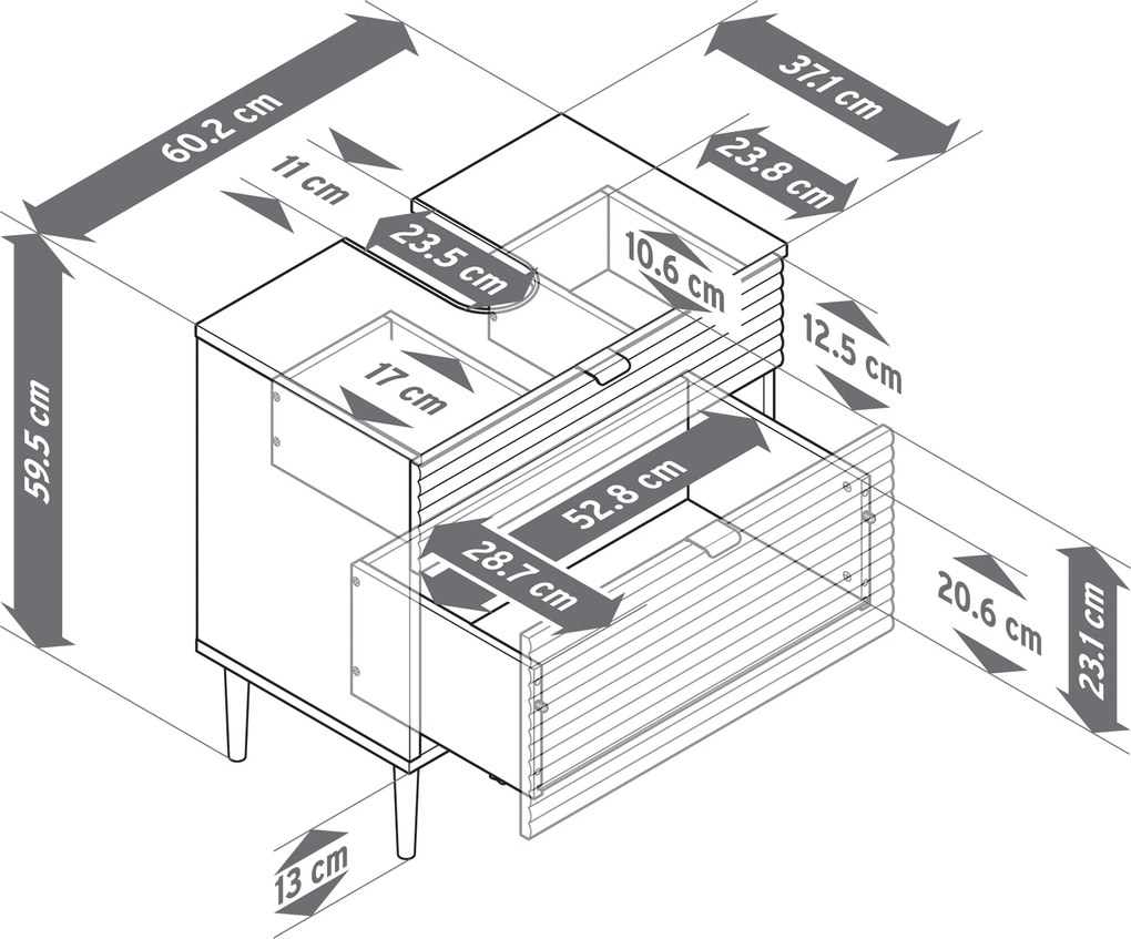 Tchibo - Skříňka pod umyvadlo »Sonari« se zásuvkami - barva: bílá
