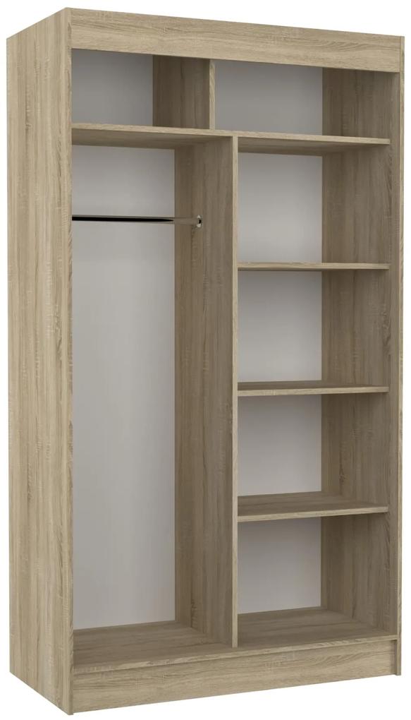 Šatní skříň s posuvnými dveřmi Keita - 120 cm Barva: Bílá