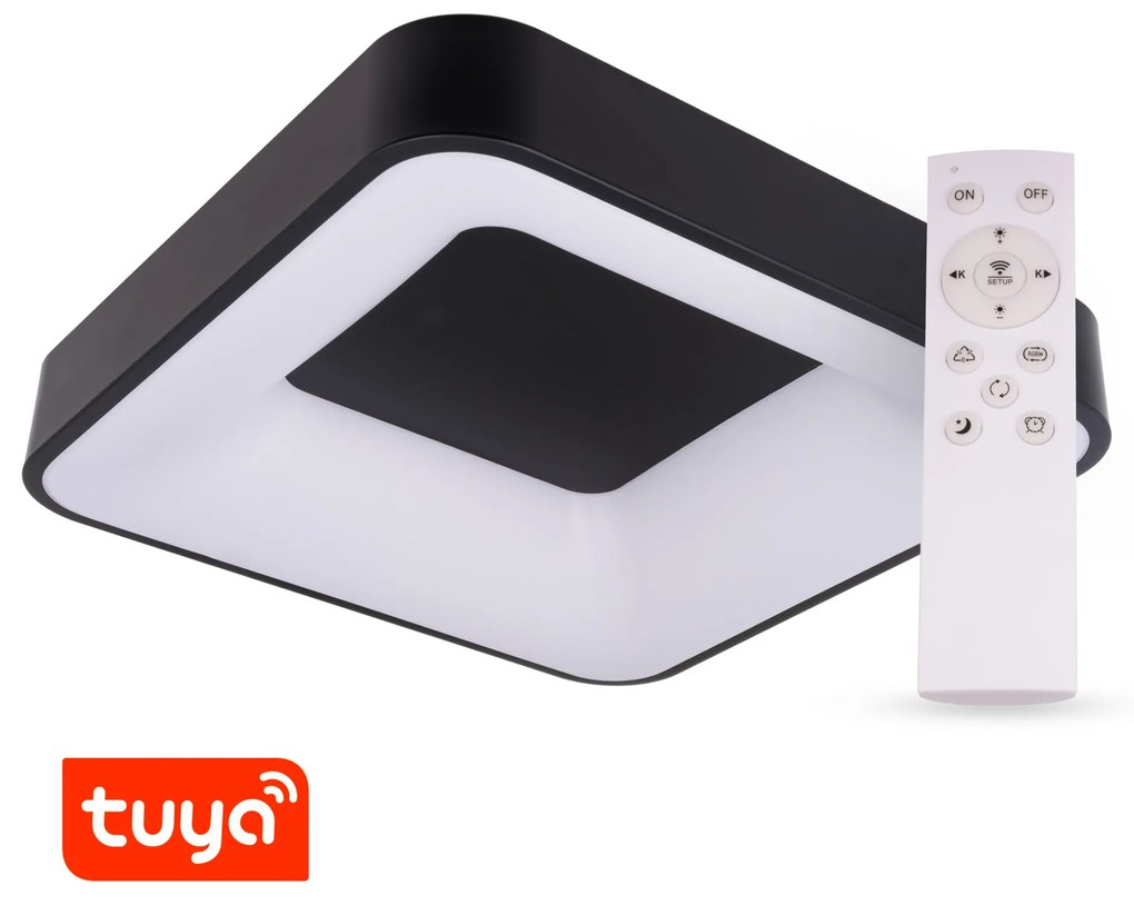 T-LED SMART Tuya LED svítidlo ZULU 60W CCT hranaté černé SMART Tuya LED svítidlo ZULU 60W CCT hranaté černé