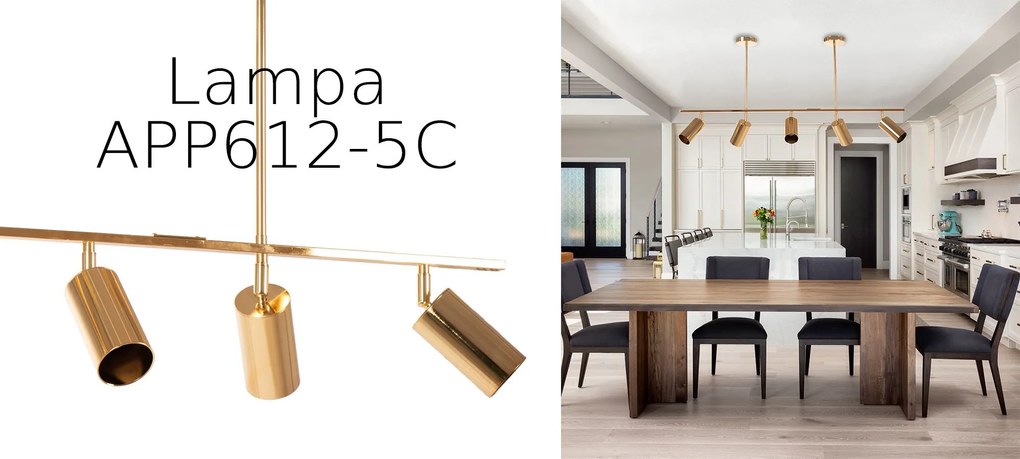 Toolight - Elegantní stropní svítidlo 5xGU10 APP210-3CPR, zlatá, OSW-03401