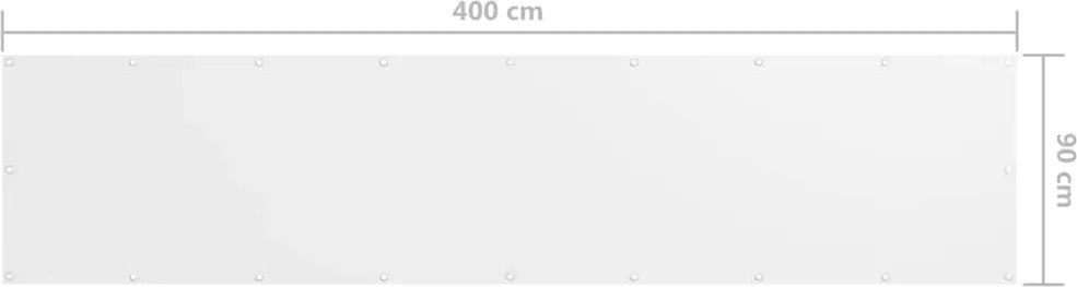 Balkónová zástěna bílá 90 x 400 cm oxfordská látka 134893