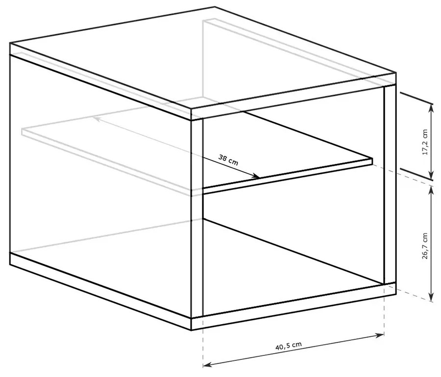 FONTI | noční stolek F-13 | 47 cm | dub karamel
