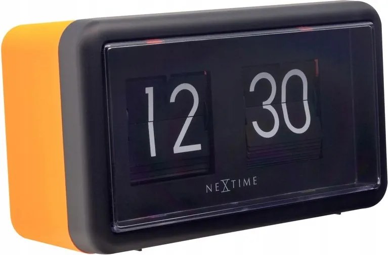 Oranžový budík Flip Clock Nextime