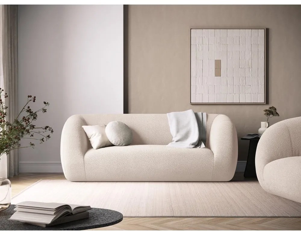 Krémová pohovka z textilie bouclé 210 cm Essen - II. jakost – Cosmopolitan Design