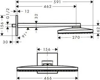 Hansgrohe Rainmaker Select - Hlavová sprcha 460 | 1 proud | rameno 46