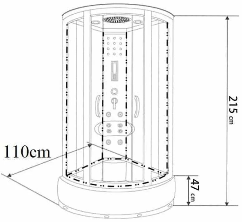 BPS-koupelny Hydromasážní box HYD-R712B 110, 110x110 bez sauny