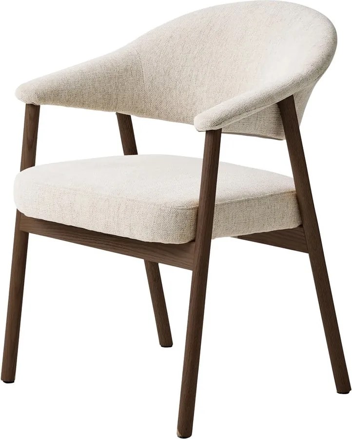 Krémová jídelní křesla v sadě 2 ks s područkami z dubového dřeva Elk – Unique Furniture