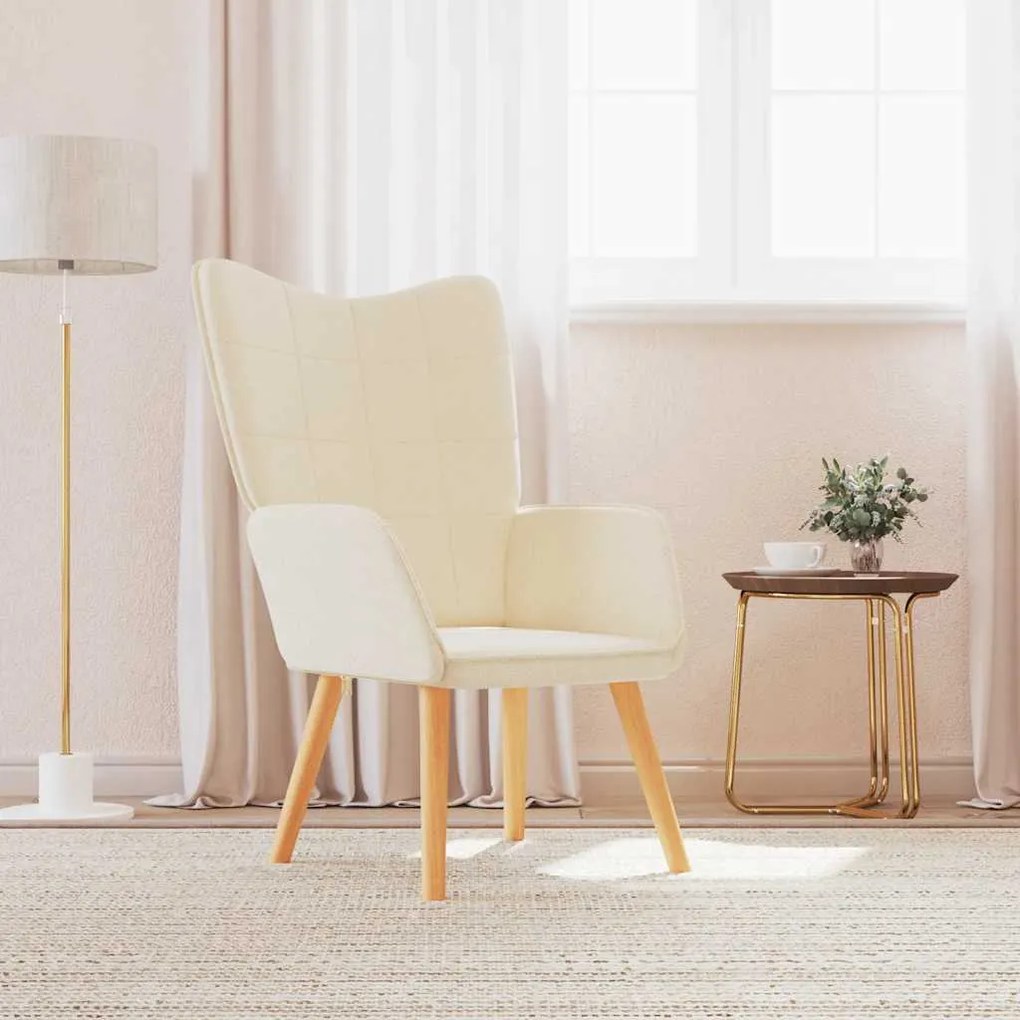 Relaxační křeslo krémové textil 327921