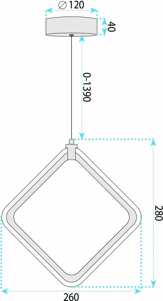 Toolight Rea, Závěsné stropní LED svítidlo LHJ127-W Chrom, OSW-03282