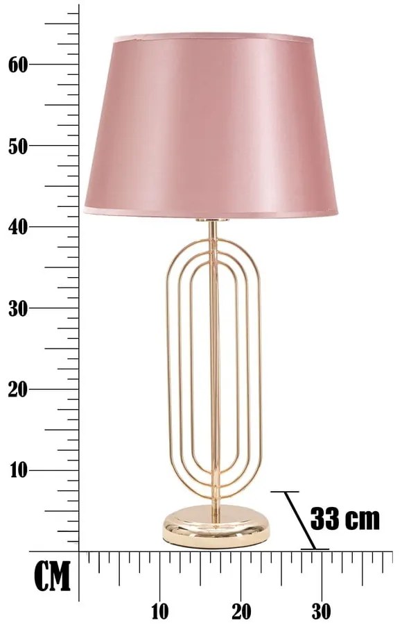 Růžová stolní lampa Mauro Ferretti Krista, výška 64 cm