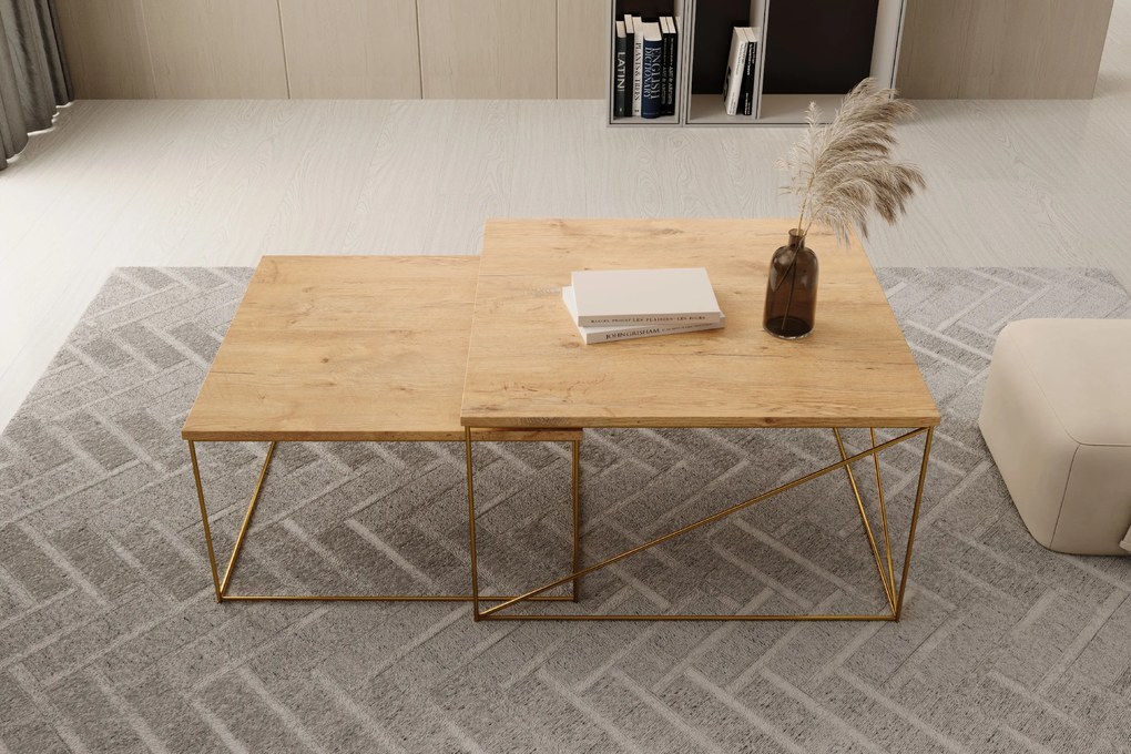 ADRK Furniture Konferenční stolek 2v1 Licco CT-LIC-G-OL