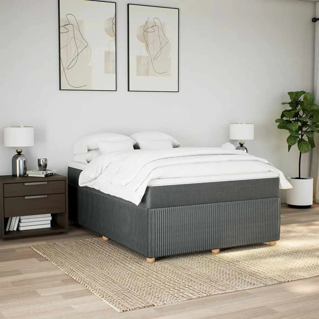Box spring postel s matrací tmavě šedý 140 x 190 cm textil 3285568