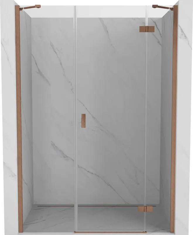 Mexen Mist-H, 1-křídlé sprchové dveře pravé 150 cm, čiré sklo, měděný matný profil, 8A5-150-001-65-00-P