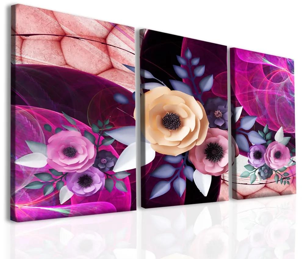 Malvis Malvis Obraz květiny v růžové vlně  90x50 cm