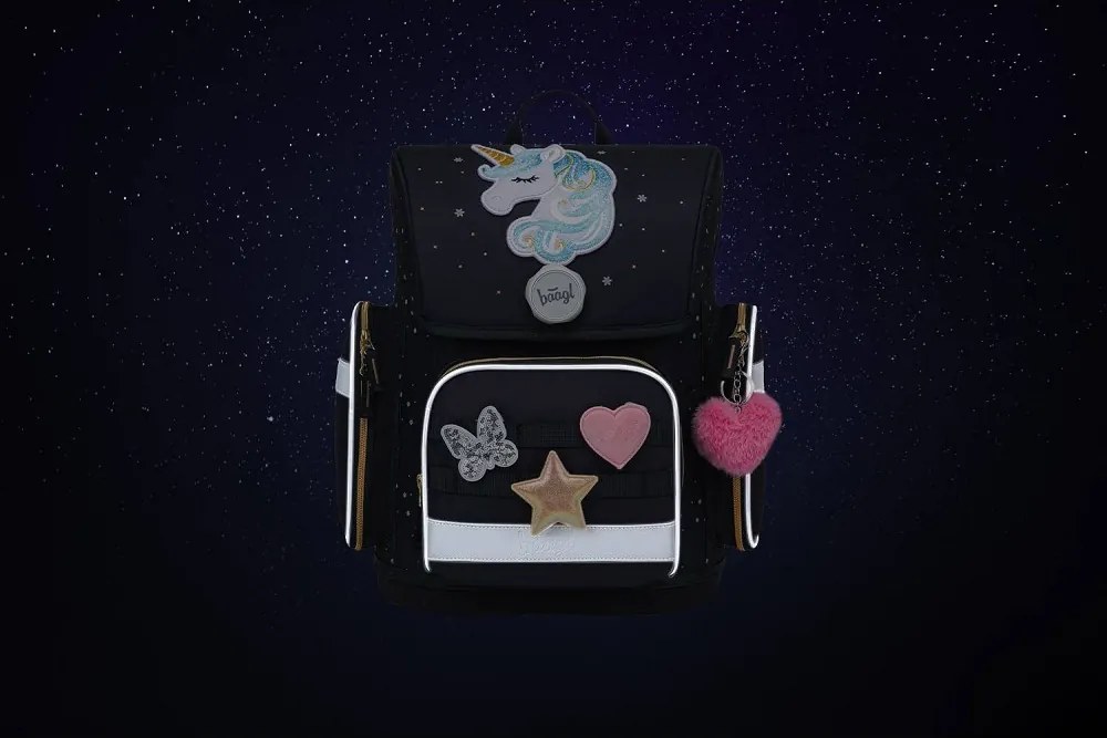 BAAGL Školní aktovka Ergo Unicorn Gold