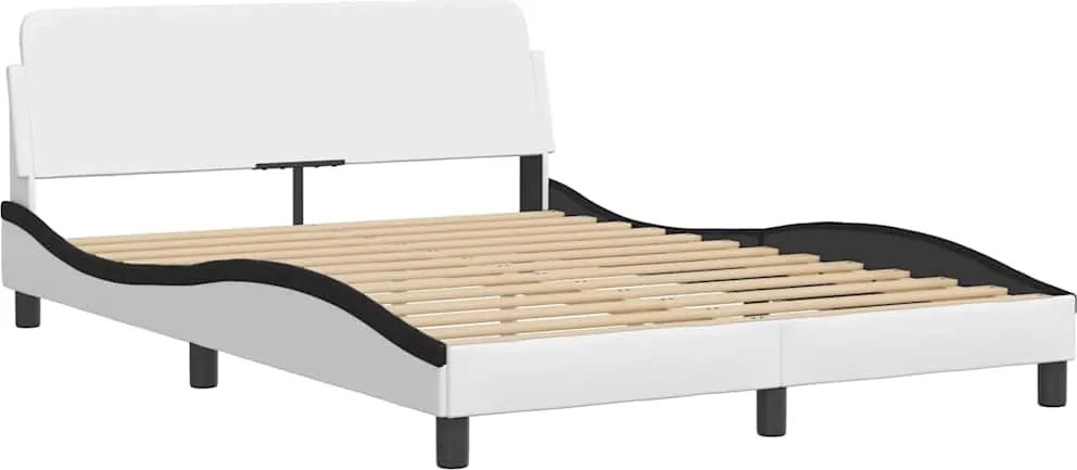 Rám postele Viana bez matrace bílý a černý 140 x 190 cm umělá kůže 3208095