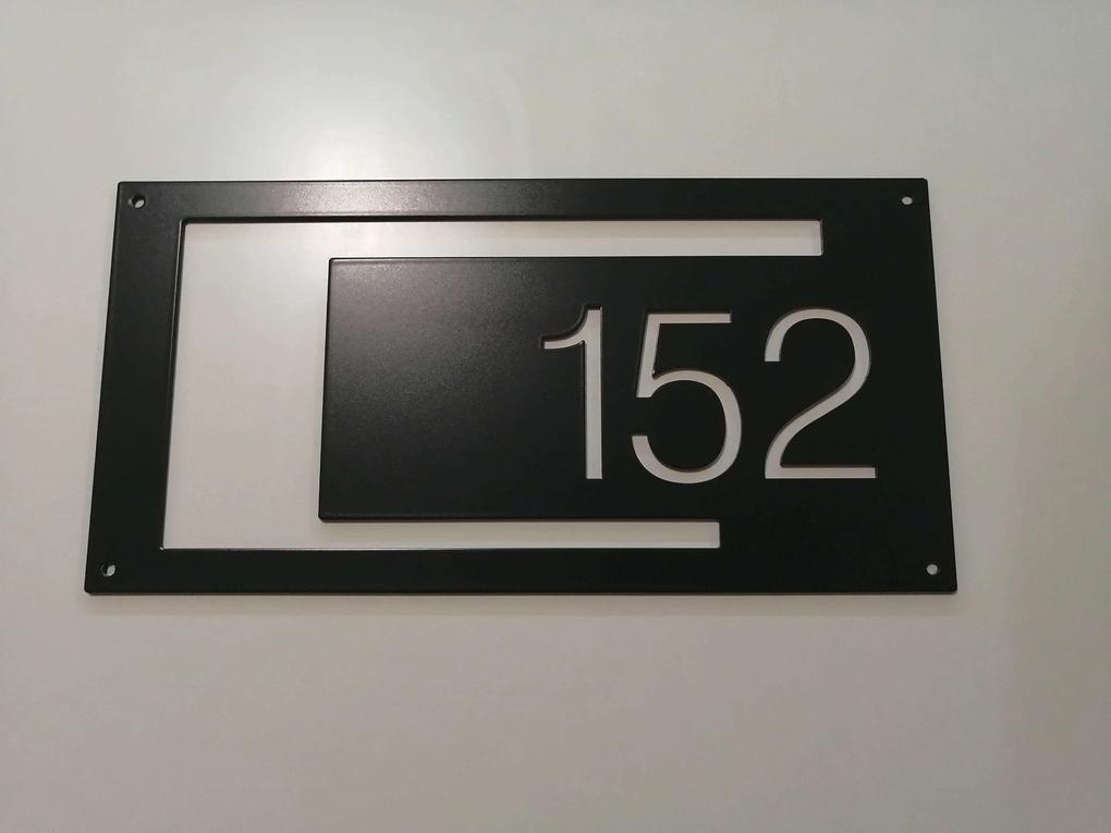 Domovní číslo tabulka lakovaná 8 Velikost: 40 x 20 cm (XL) - Doporučujeme, Odstín: RAL 7016 - Antracit