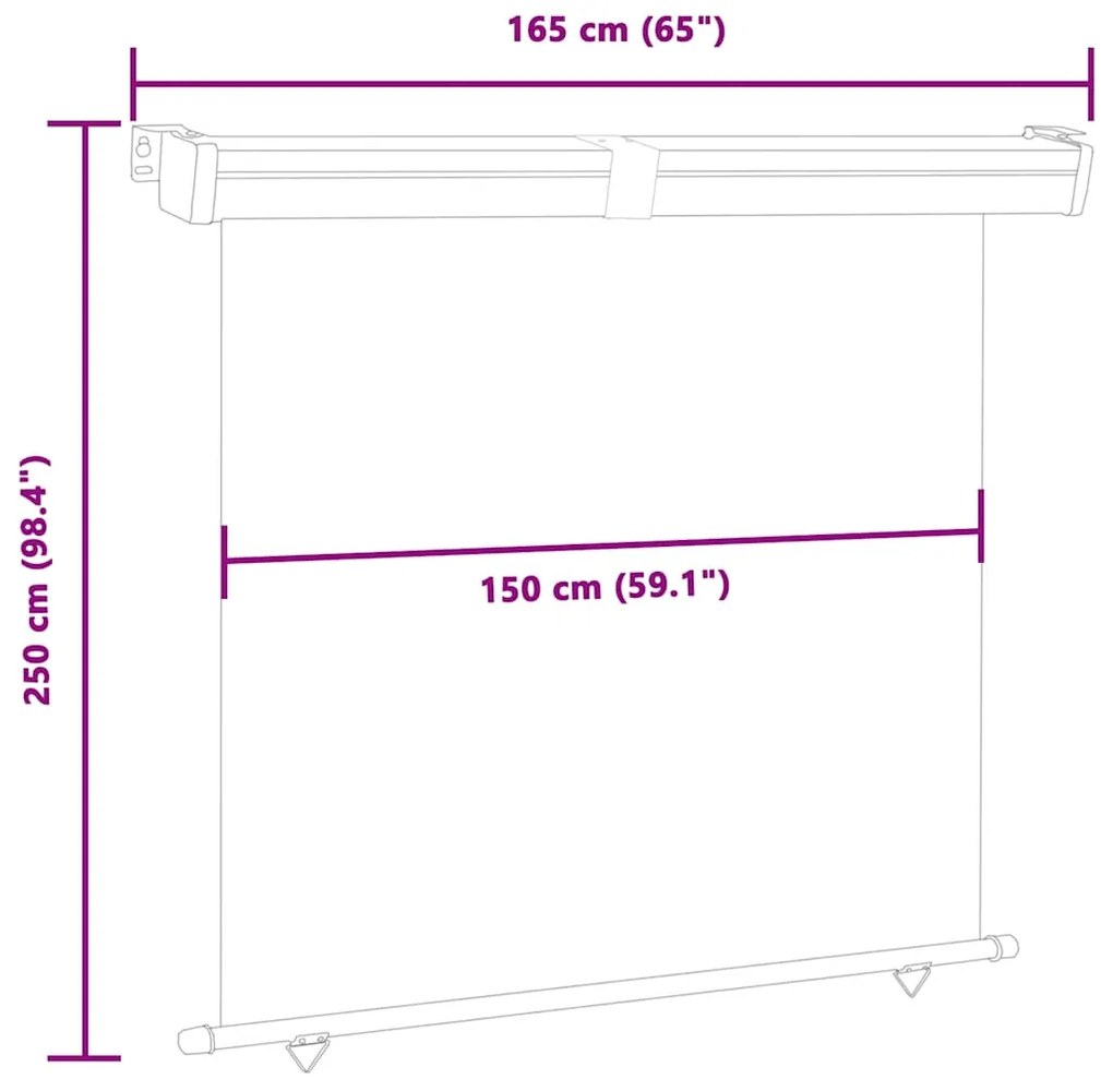 vidaXL Marketos Balkonová zástěna 165 x 250 cm červená