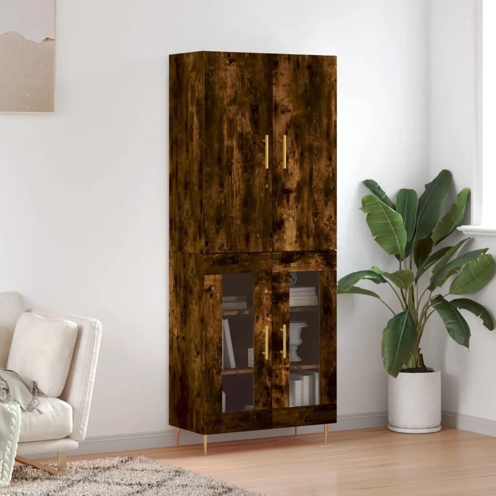 vidaXL Skříň highboard 69,5 x 34 x 180 cm kompozitní dřevo [3195723] Barva: Bílá