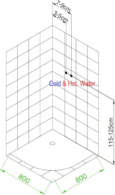 BPS-koupelny Hydromasážní box HYD-Porto 01A 80x80 cm černá/transparent
