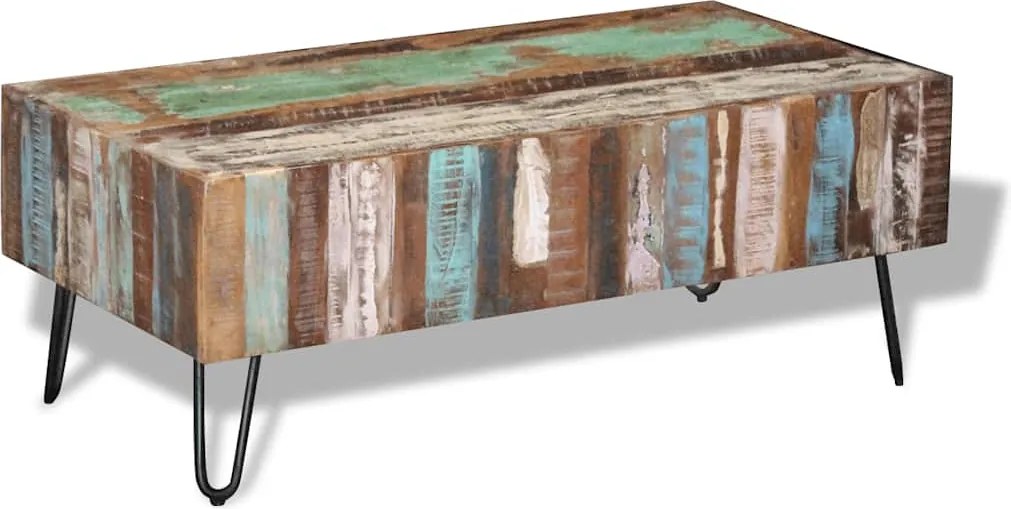Konferenční stolek masivní recyklované dřevo 100 x 50 x 38 cm 243455